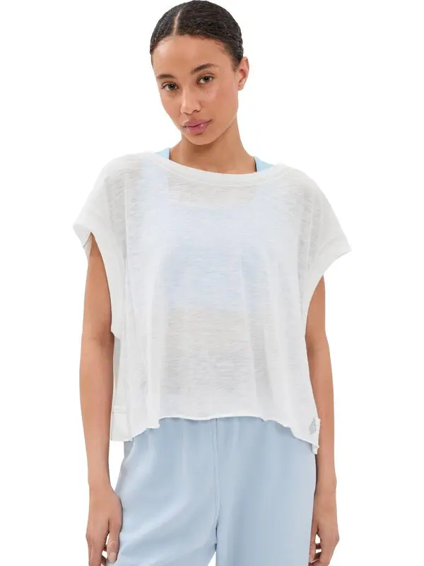 Free People My Time Tee With Criss-cross Back Detail - White
