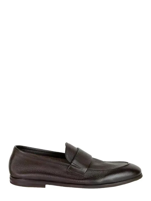 Neil Barrett Grainy Leather Loafers - Brown