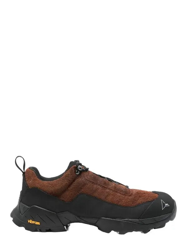 ROA Leather And Textile Lace-up High Top Sneakers - Brown