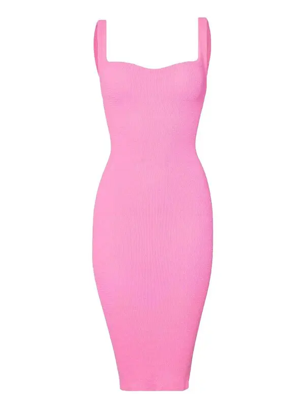 HUNZA G Square Neck Tank Dress - Bubblegum
