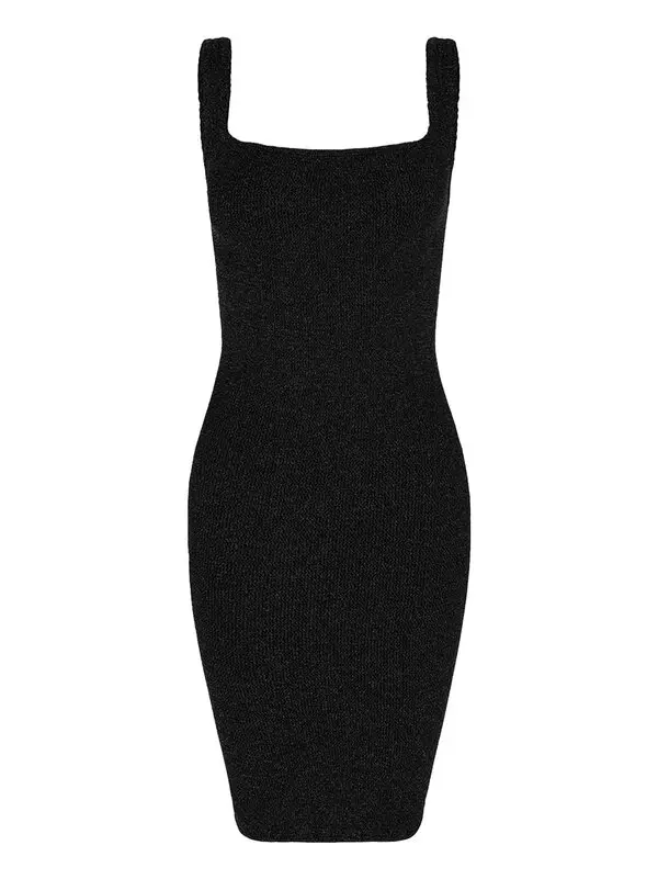 HUNZA G Square Neck Tank Dress - Black