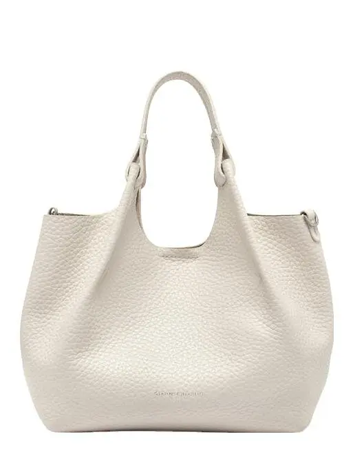 GIANNI CHIARINI Dua Leather Tote Bag With Pouch - Sabbia