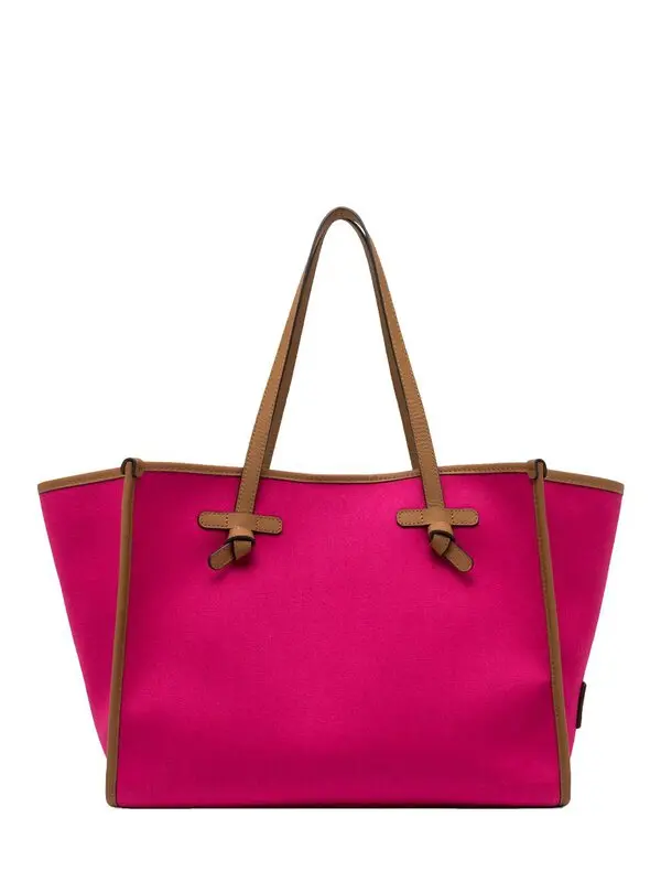 GIANNI CHIARINI Firenze Shopper Tote Bag With Leather Trim And Pouch - Desert Flower/cuoio/caramel
