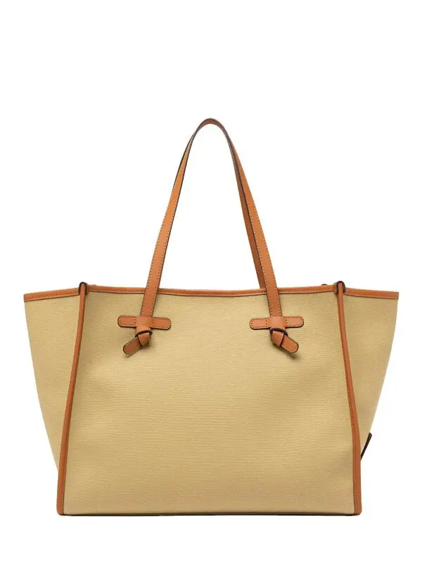 GIANNI CHIARINI Firenze Canvas And Leather Shopper Bag - Taiga/corda/caramel