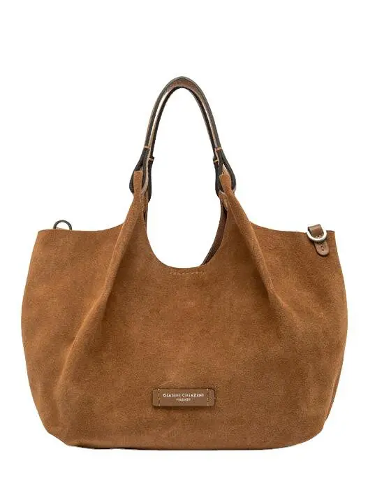 GIANNI CHIARINI Suede Shoulder Bag - Caramel