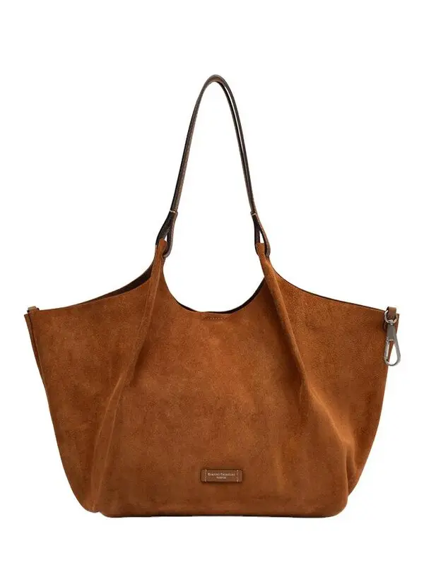 GIANNI CHIARINI Suede Tote Bag - Caramel