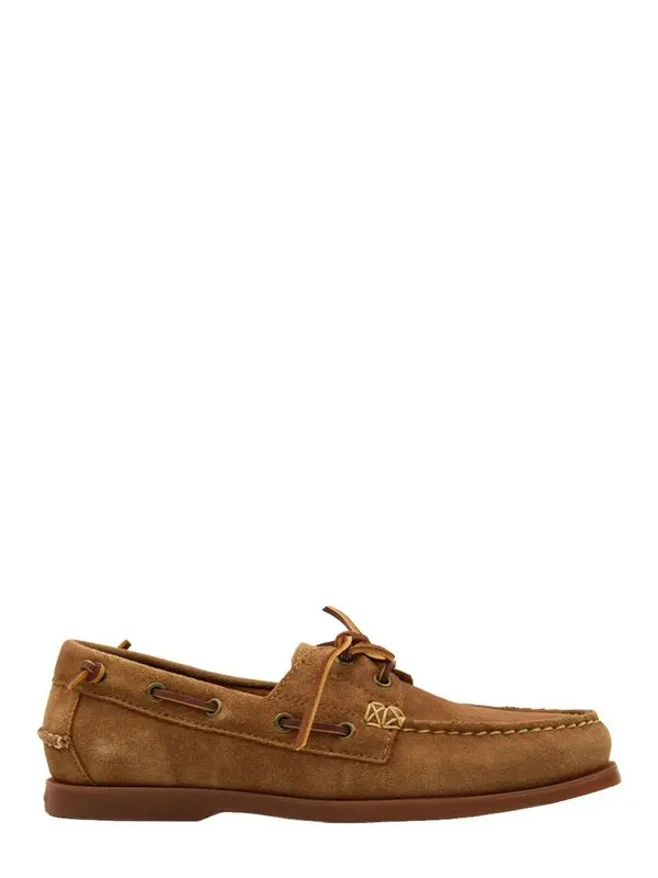 Ralph Lauren Oiled Waxed Matte Leather Boat Shoes - Desert Tan