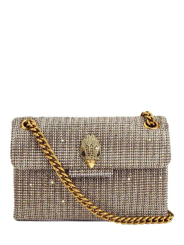 Kurt Geiger Fabric Mini Kensington Embellished Chain Bag - Beige