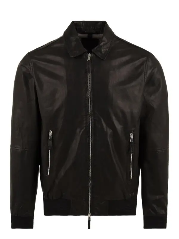 THE JACK LEATHERS Bomber Jacket In Nappa Leather - Black