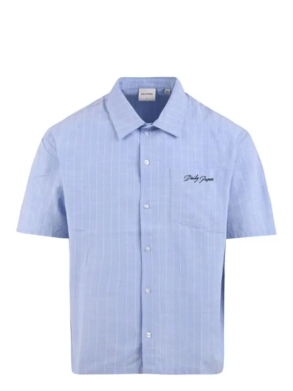 DAILY PAPER UOMO Striped Cotton Blend Shirt - Blue