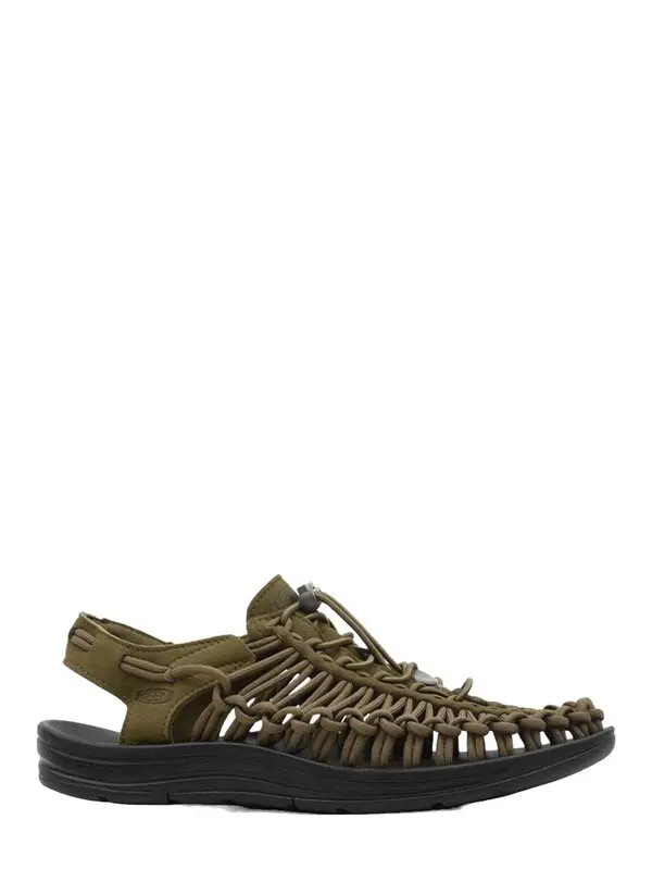 Keen Uneek Braided Cord Sandals - Dark Olive/black