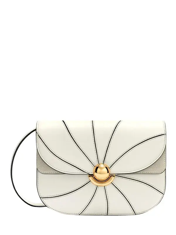 Furla Sfera Small Crossbody Bag With Suede Flap And Sphere Clasp - Cream