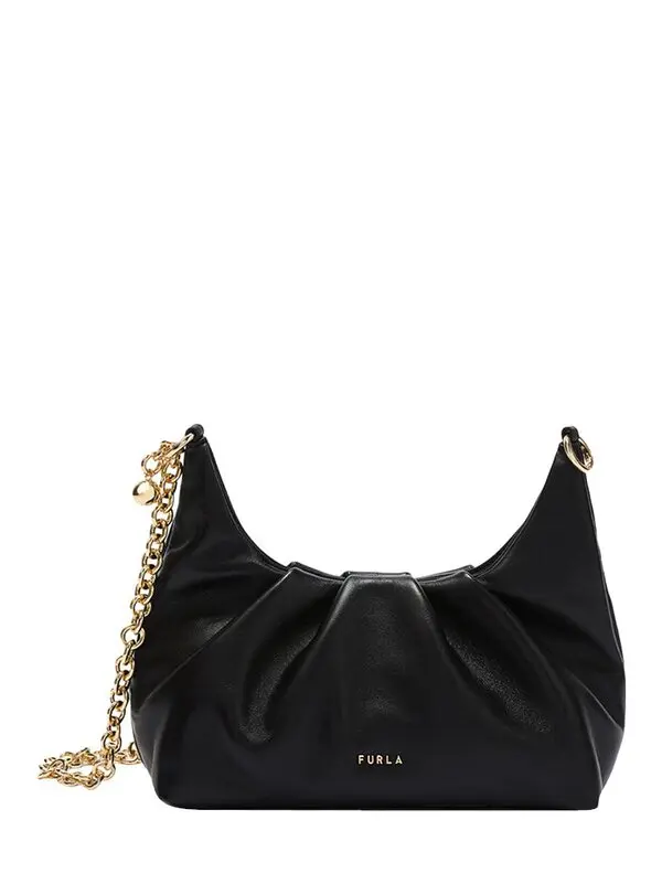 Furla Delia Mini Shoulder Bag With Chain Strap - Nero