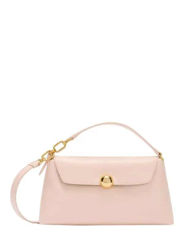 Furla Sfera Soft Trapezoid Mini Crossbody Bag With Top Handle And Gold Tone Hardware - Dusty Pink