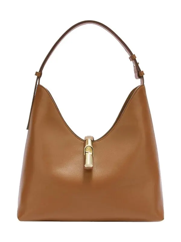 Furla Goccia Hobo Bag In Smooth Leather - Brown