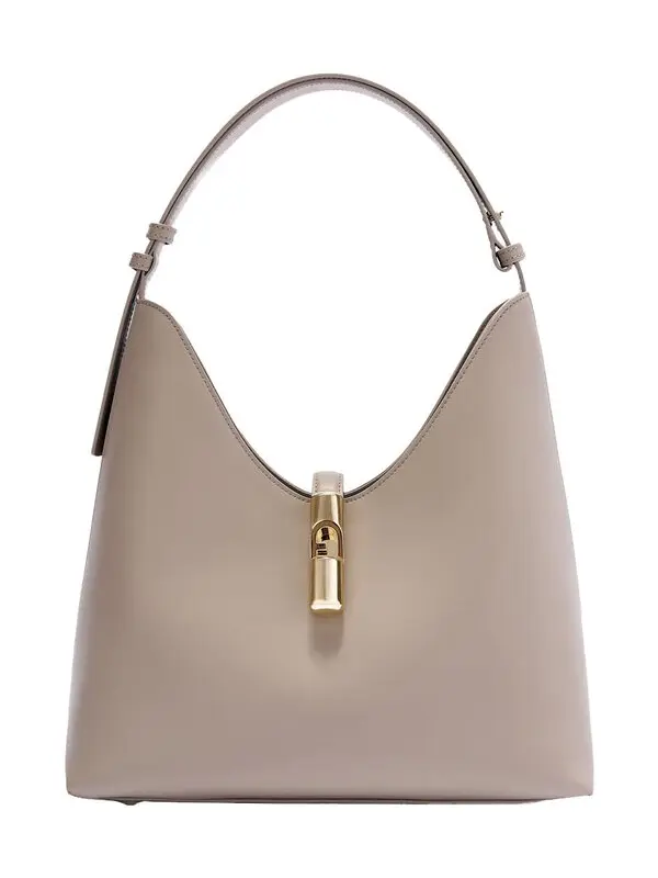 Furla Goccia Hobo Bag In Smooth Leather - Linen