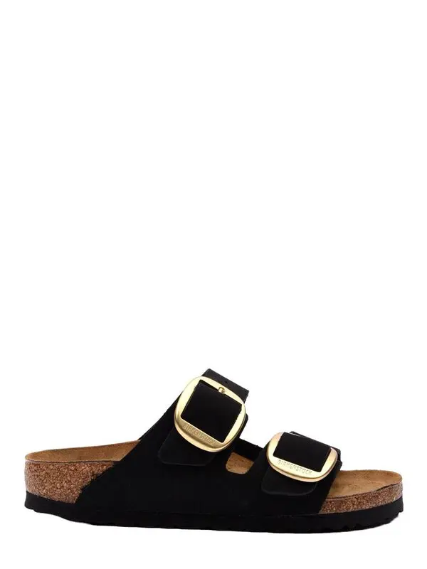 BIRKENSTOCK Arizona Nubuck Leather Sandals With Adjustable Buckles - Black