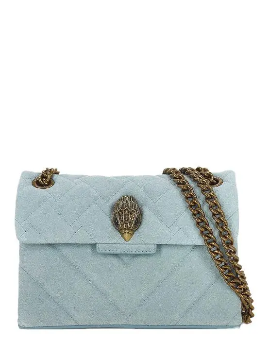 Kurt Geiger Quilted Shoulder Bag With Chain Strap - Mid Blue