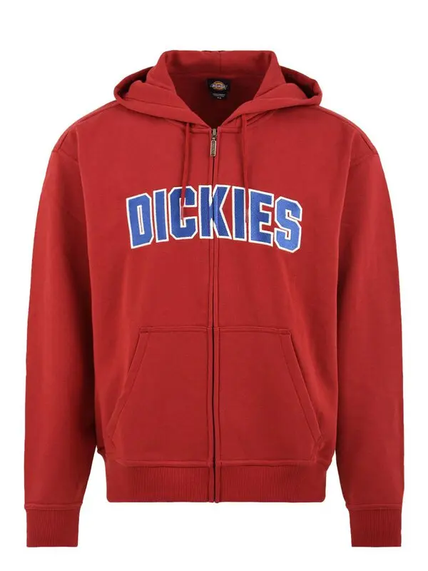 Dickies Aitkin Zip Hoodie With Embroidered Logo - Brown