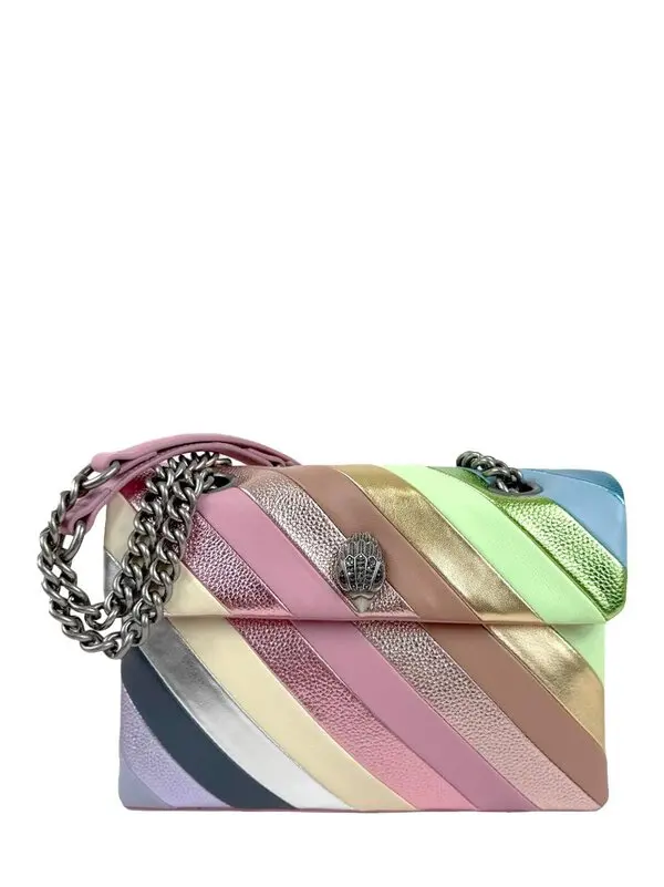 Kurt Geiger Multicolor Striped Leather Shoulder Bag With Chain Strap - Multi/other