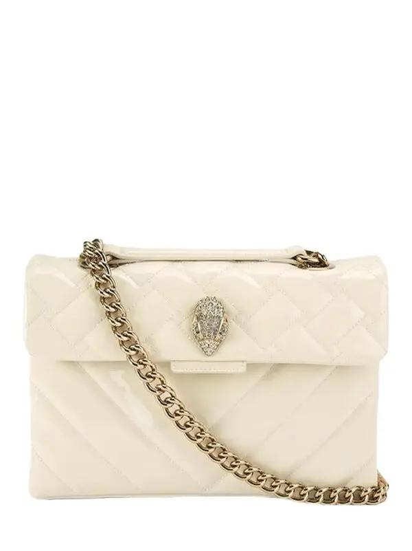 Kurt Geiger Leather Kensington Bag With Eagle Head Embellishment - Cream