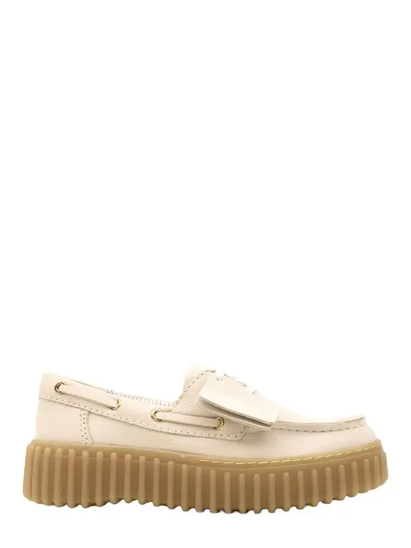 Clarks Torhill Boat Shoes With Premium Nubuck Upper And Contour Cushion Insole - Cream Nubuck
