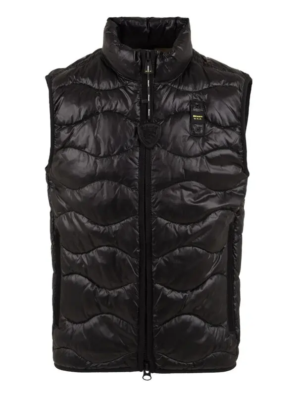 BLAUER. Padded Vest - Nero/beige Naturale