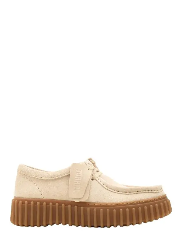 Clarks Torhill Bee Suede Lace-up Shoes With Lug Sole - Beige