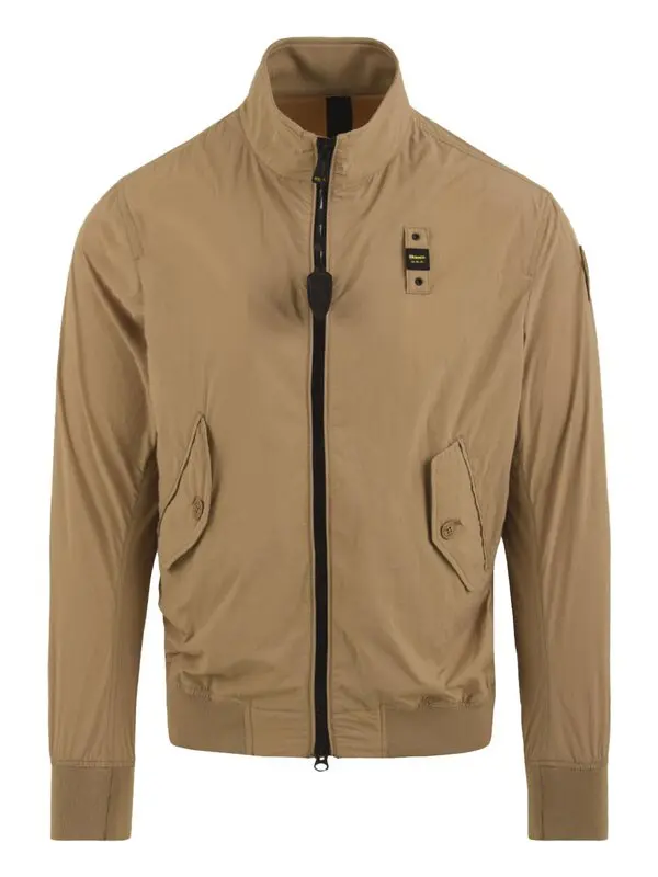 BLAUER. Zip-up Jacket - Beige Naturale