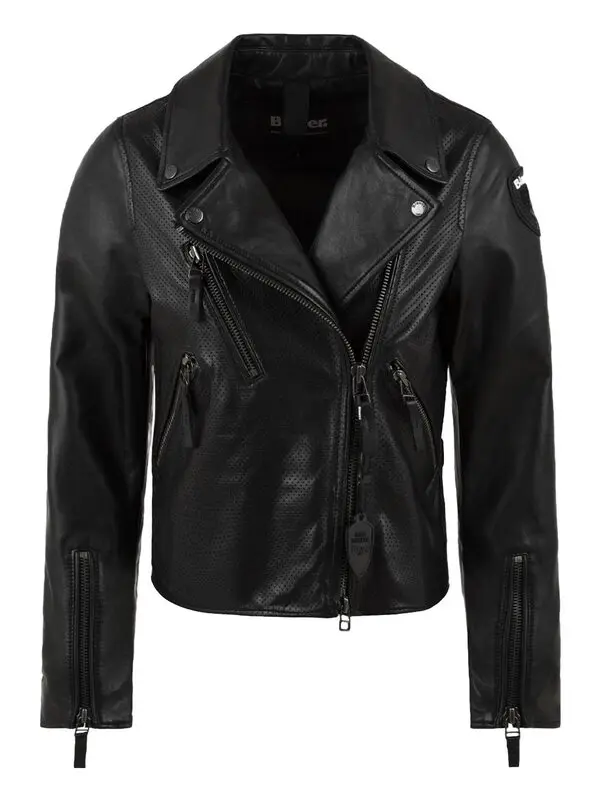 BLAUER. Leather Jacket - Nero