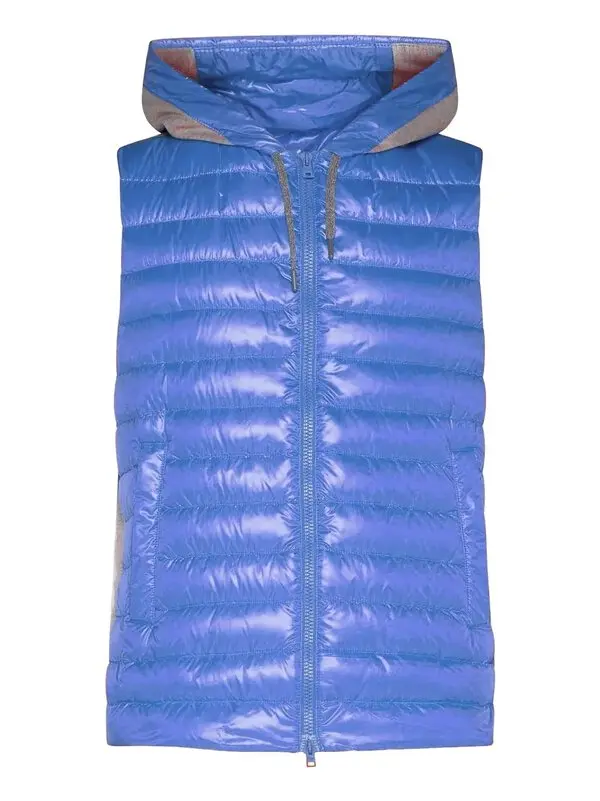 Herno Hooded Zip-up Vest Jacket - Blue