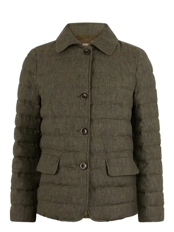 Herno Linen Down Jacket - Green