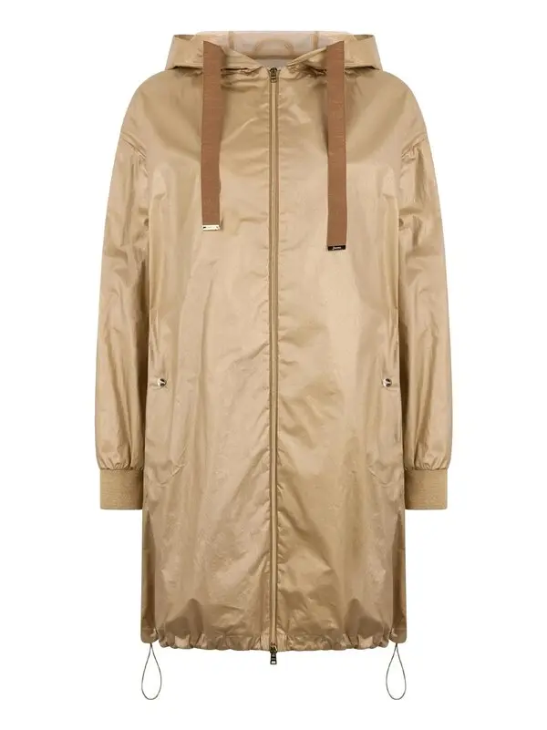 Herno Lightweight Cotton Parka With Drawstring Hood And Hem - Brown