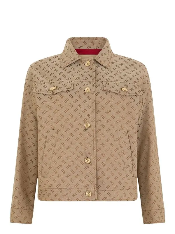 Herno All-over Monogram Button-up Jacket - Brown