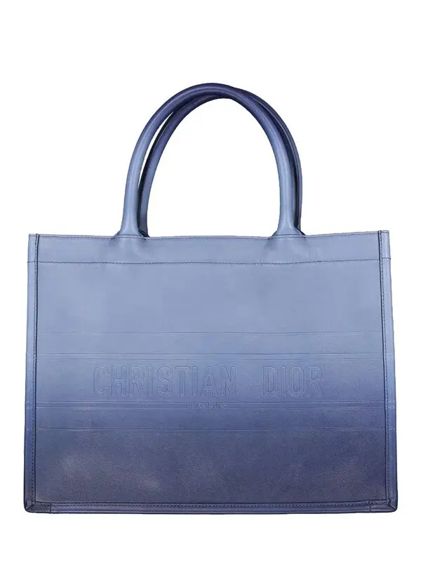 Dior Christian Leather Medium Book Tote Bag - Blue