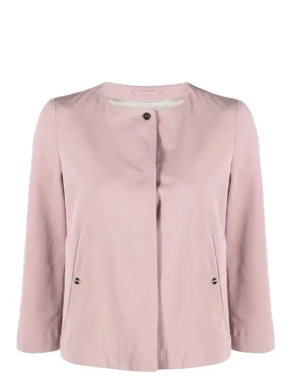 Herno Collarless Cropped Sleeve Jacket - Pink