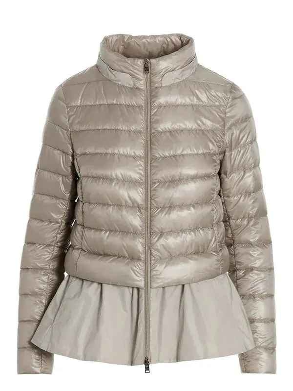 Herno Ultralight Down Jacket With Peplum Detail - Gray