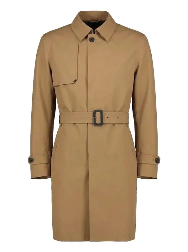 Herno Belted Single-breasted Coat - Brown