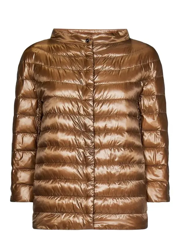 Herno Ultralight Down Jacket With Stand Collar - Brown