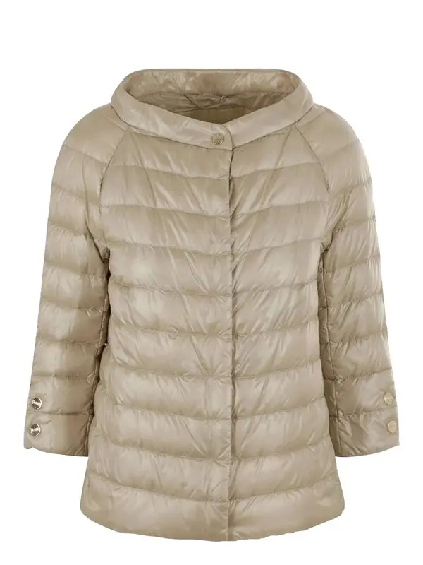 Herno Ultralight Down Jacket With Stand Collar - Beige