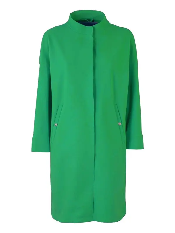 Herno Long Sleeve Coat With Concealed Fastening - Green