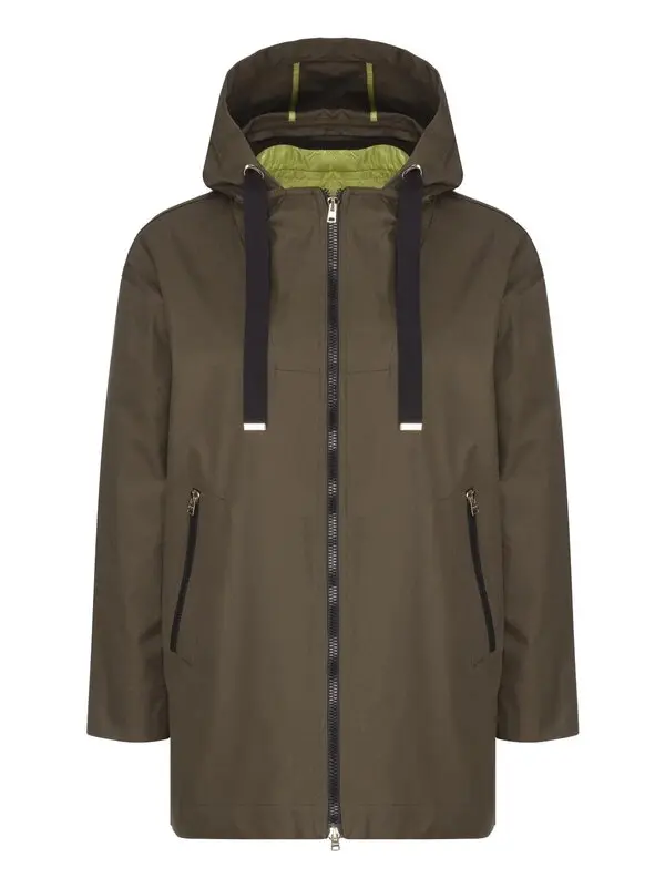 Herno Ruffled Flared Coat - Green