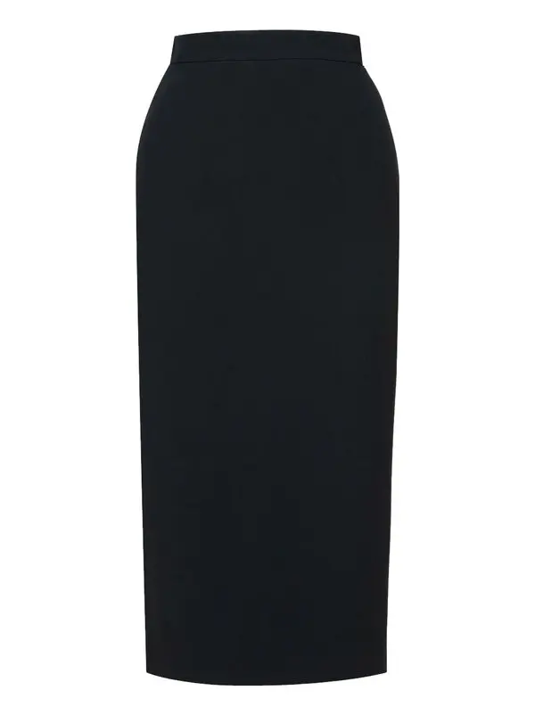 N°21 Midi Skirt With Front Darts And Extended Button Closure - Nero