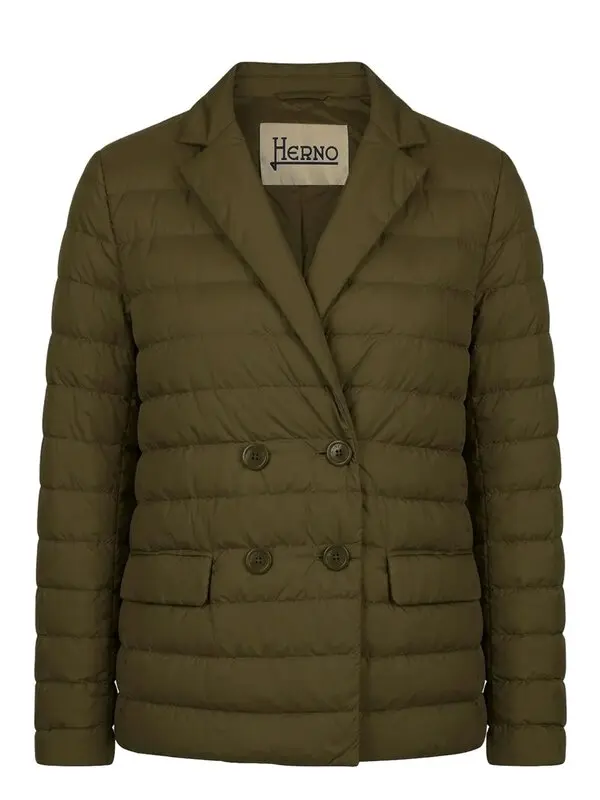 Herno Double-breasted Down Jacket - Green