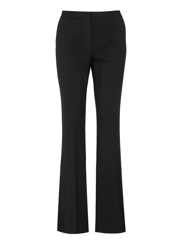 SIMONA CORSELLINI Viscose Flare Trousers - Nero
