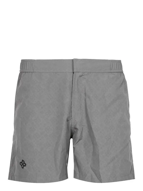 Tagliatore Geometric Pattern Technical Fabric Shorts - Grey