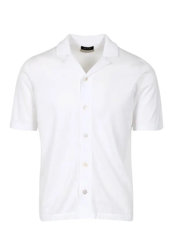 AT.P.CO Cotton Bowling Collar Shirt - White
