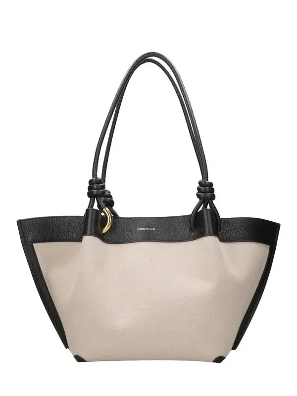 COCCINELLE Tote Bag With Knotted Handles - Nude+black