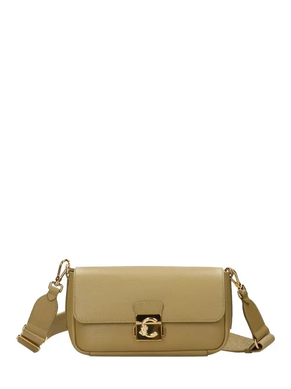 COCCINELLE Grained Leather Shoulder Bag - Pistacchio