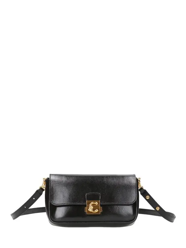 COCCINELLE Leather Shoulder Bag With Gold Logo - Black